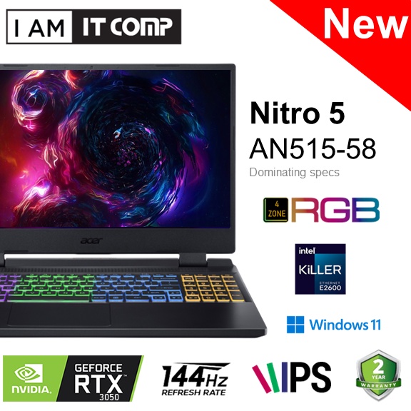 Acer Nitro 5 AN515-58-58G4 / AN515-58-586D 15.6" FHD IPS Gaming Laptop ...