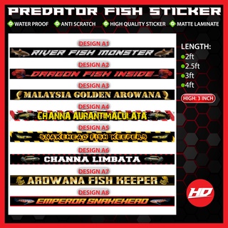 AKUARIUM STICKER PREDATOR STICKER SNAKEHEAD FISH KEEPER CHANNA AROWANA ...