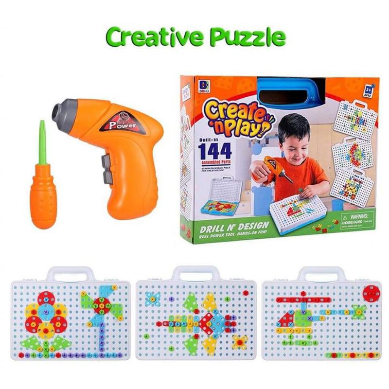 Drill & Design Creative Puzzles/Kids Toys/educational toys/Permainan Kanak-kanak/Puzzle | Shopee ...