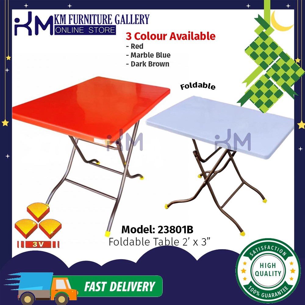 KM Furniture 3V Plastic Rectangular Folding Table 2x3/ Study Table ...