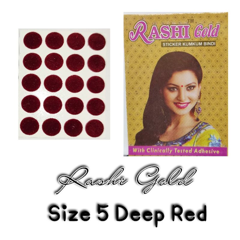 pottu / Rashi gold / size 5 deep red / bindi ( box ) | Shopee Malaysia