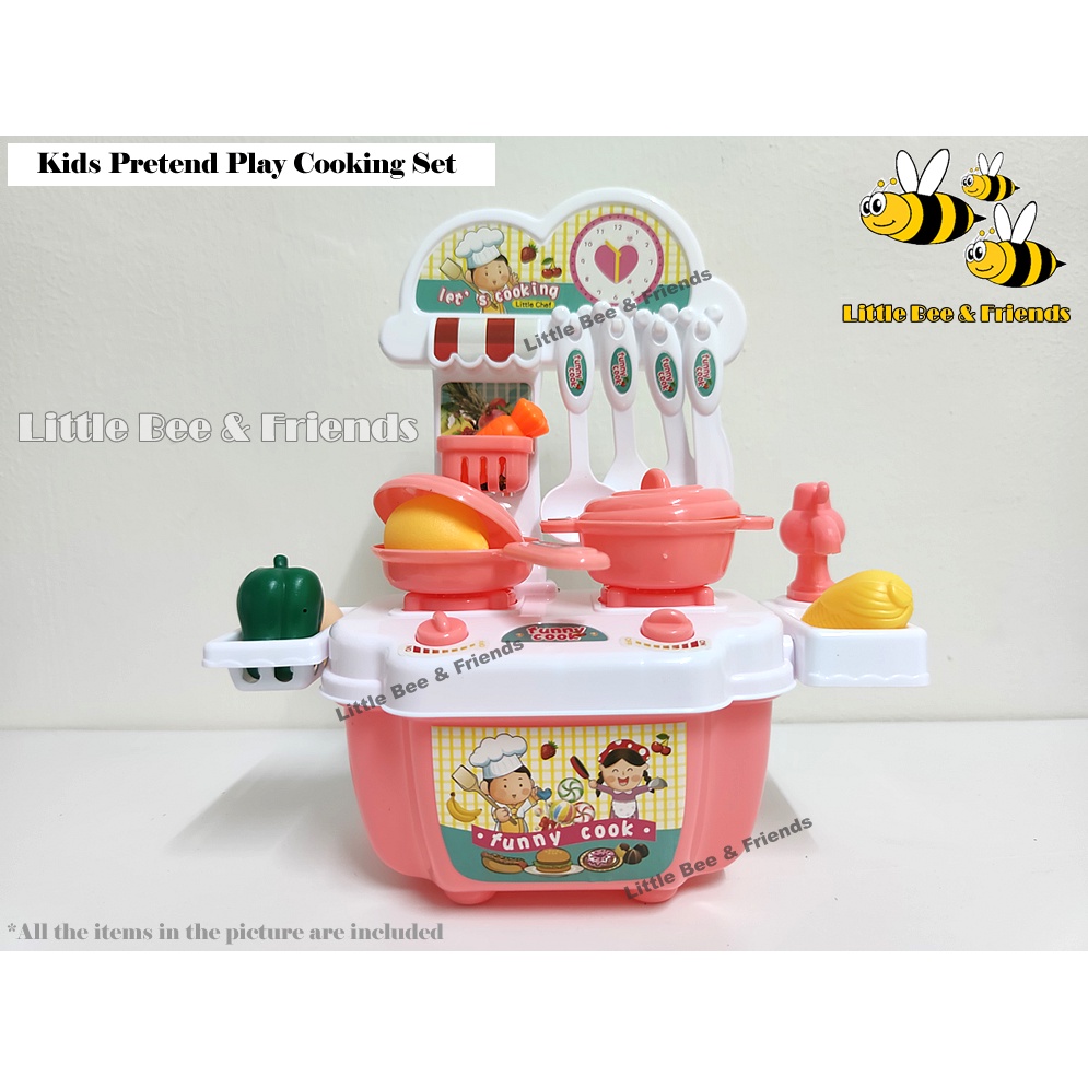 Kids Pretend Play Cooking Set / Mainan Peralatan Masak-Masak | Shopee ...
