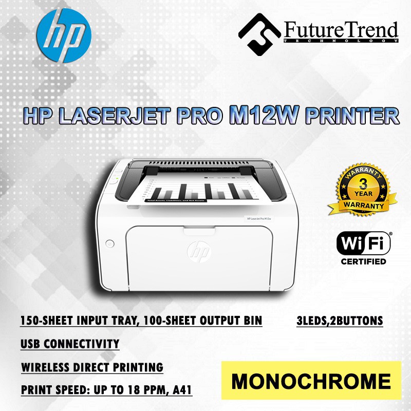 HP LaserJet Pro M12w Printer | Shopee Malaysia