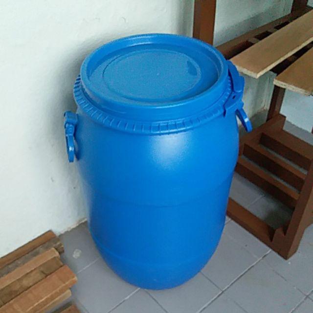 30 Liter Tong Drum Plastik Biru Bertangkai Plastic Blue Drum | Shopee ...