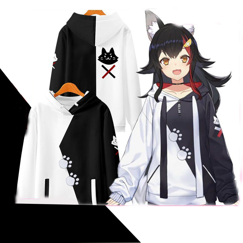 HOLOLIVE Vtuber Ookami Mio Hoodie Ayame Cosplay Apparel Long Sleeve ...