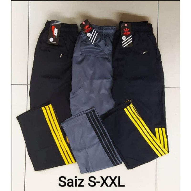 SELUAR track(Adid@s)sports unisex gold line bawah tiga line tracksuit ...