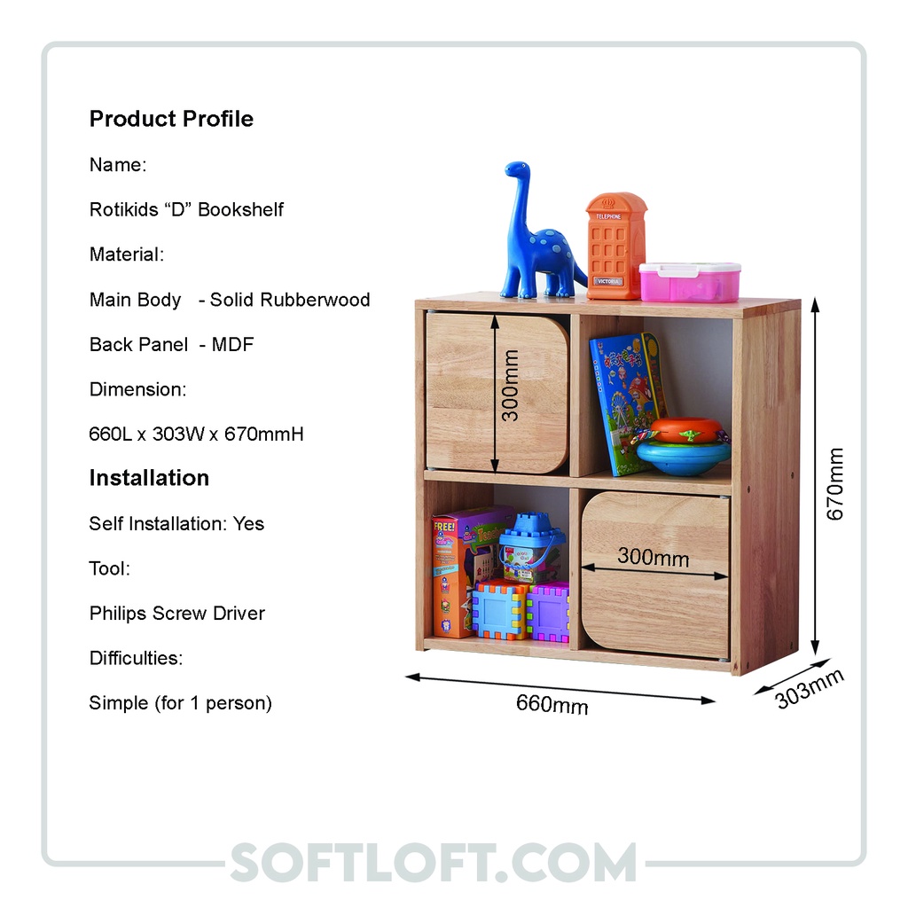 Solid Wood Kids Study Table Chair Book Shelf Ages 2-8 Meja Kerusi ...