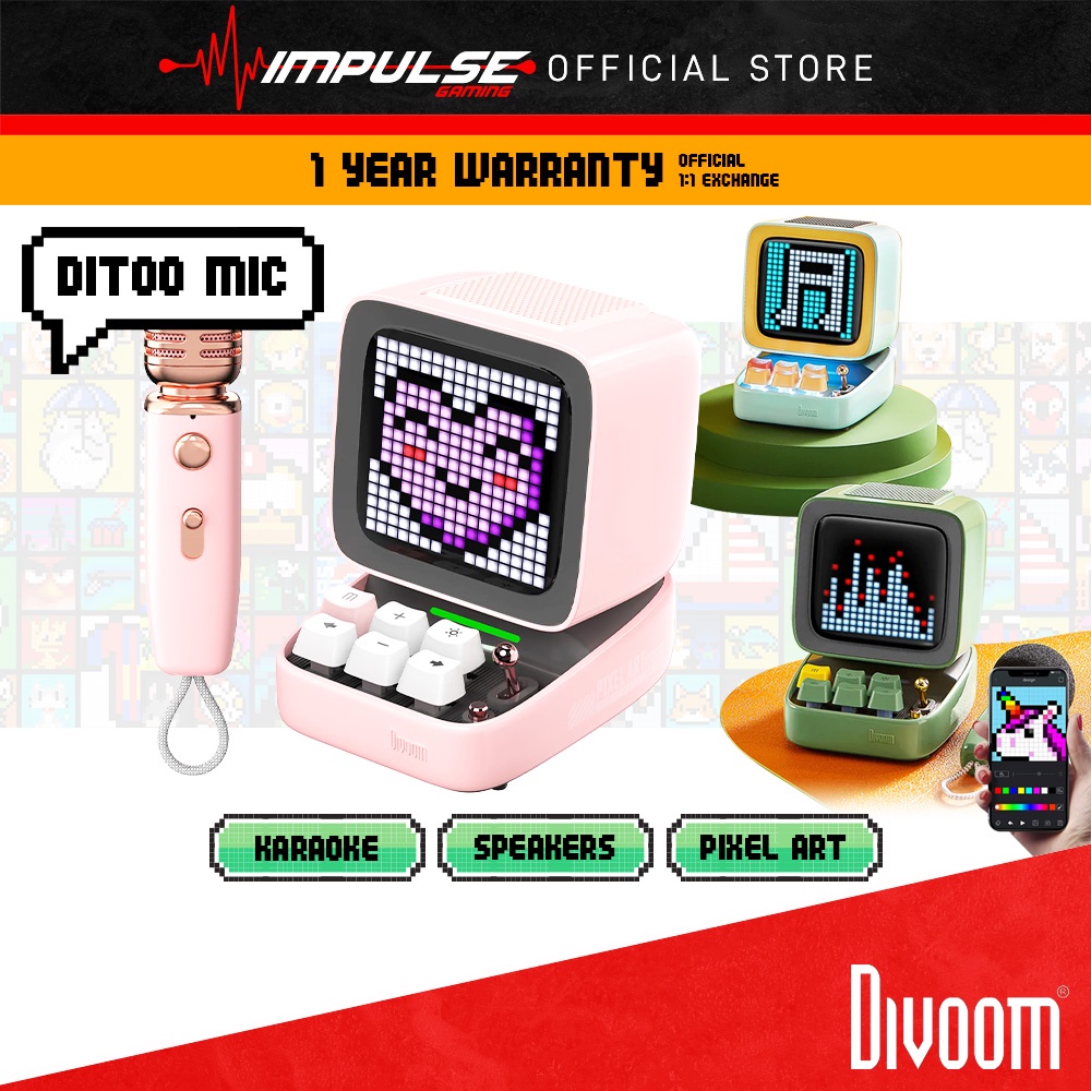 Divoom Ditoo Pro With MIC Retro Pixel Art Game Bluetooth Speaker ...