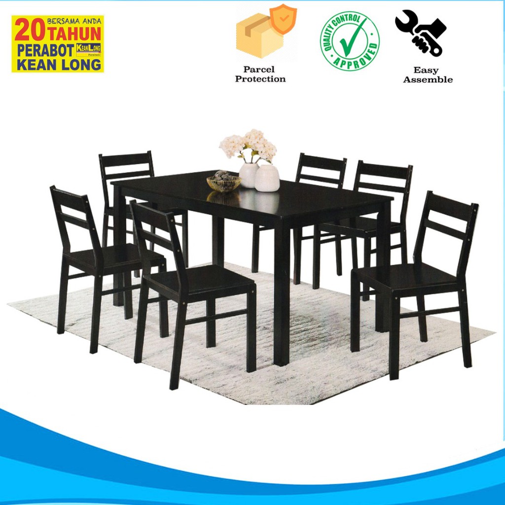 KLSB Set Meja Makan 6+1/ Set Makan/ Dining Set/ Dining Table Set/ Set ...