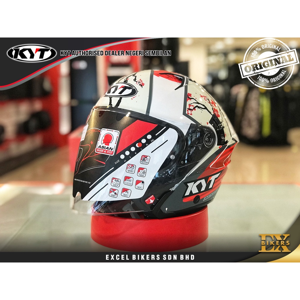 KYT NFJ XAVI SAKURA/KYT NFJ/OPEN FACE HELMET/KYT HELMET/DOUBLE VISOR ...