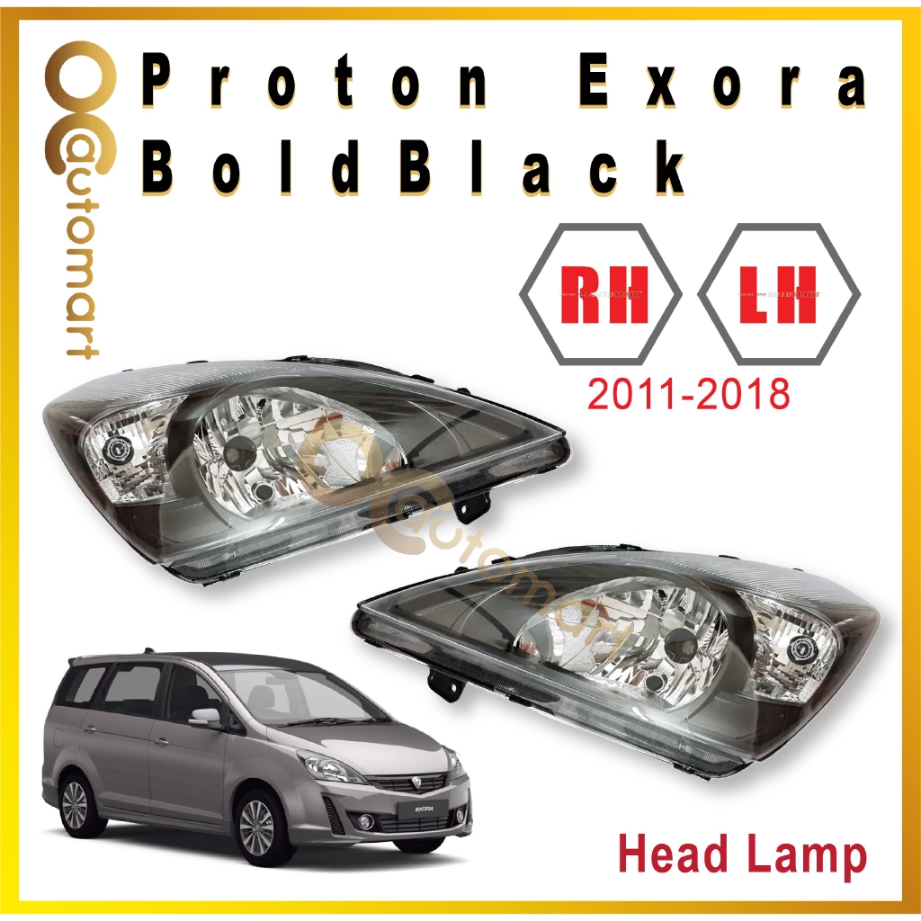 Proton Exora Bold 2011-2018 HeadLamp (Black) / Head Lamp | Shopee Malaysia
