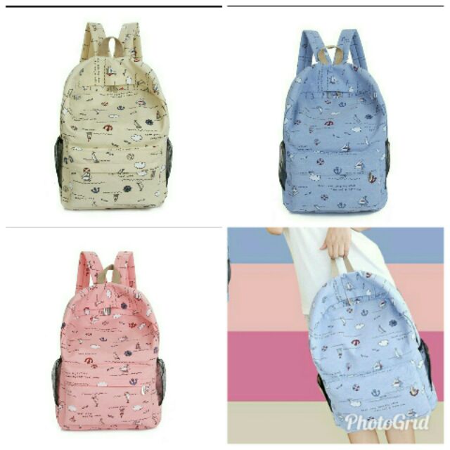 MERDEKA SALE!!- KOREAN CANVAS BACKPACK - SCHOOL BAG | Shopee Malaysia