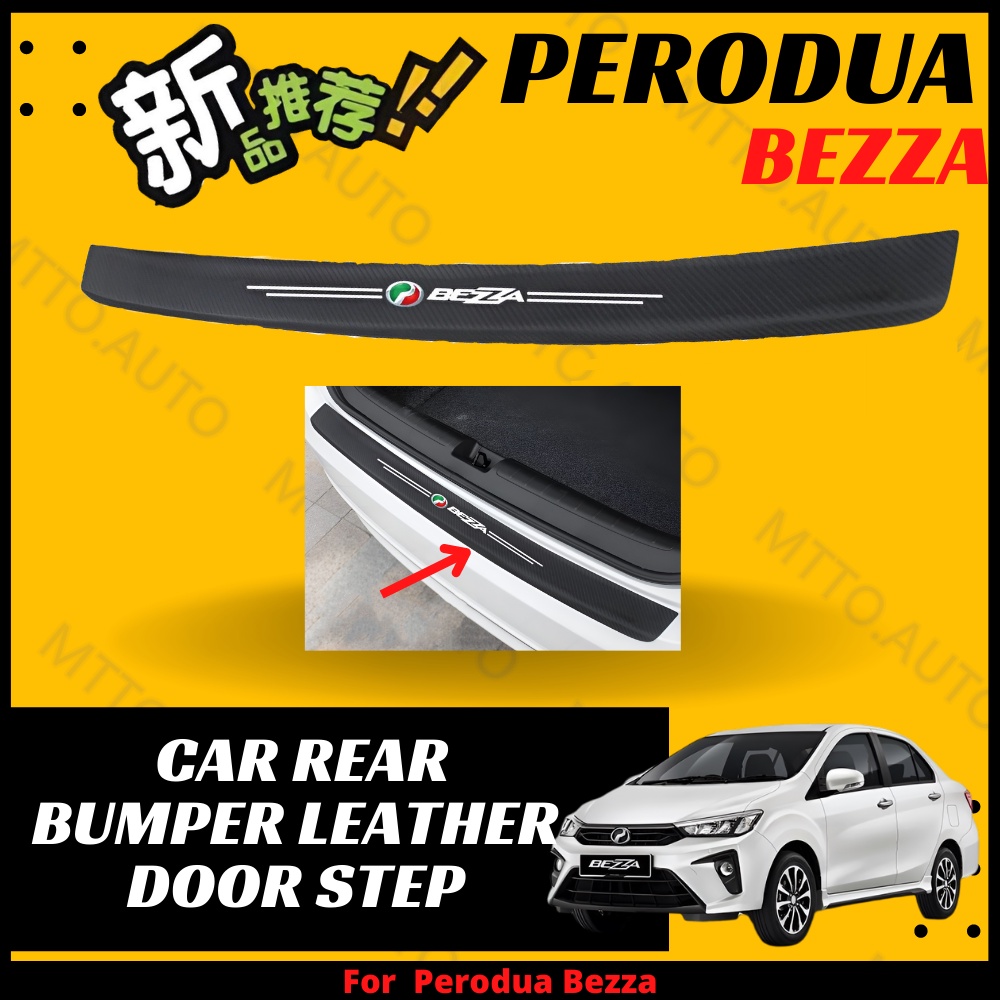 MTTO Perodua Bezza Exterioir Car Rear Bumper Leather Door Step Sticker ...