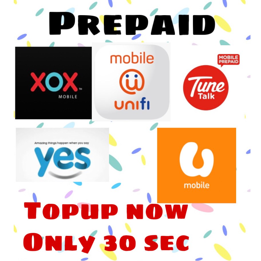 RM5 TUNETALK/XOX/UMOBILE/UNIFI/YES PREPAID INSTANT DIRECT TOPUP MURAH MURAH | Shopee Malaysia