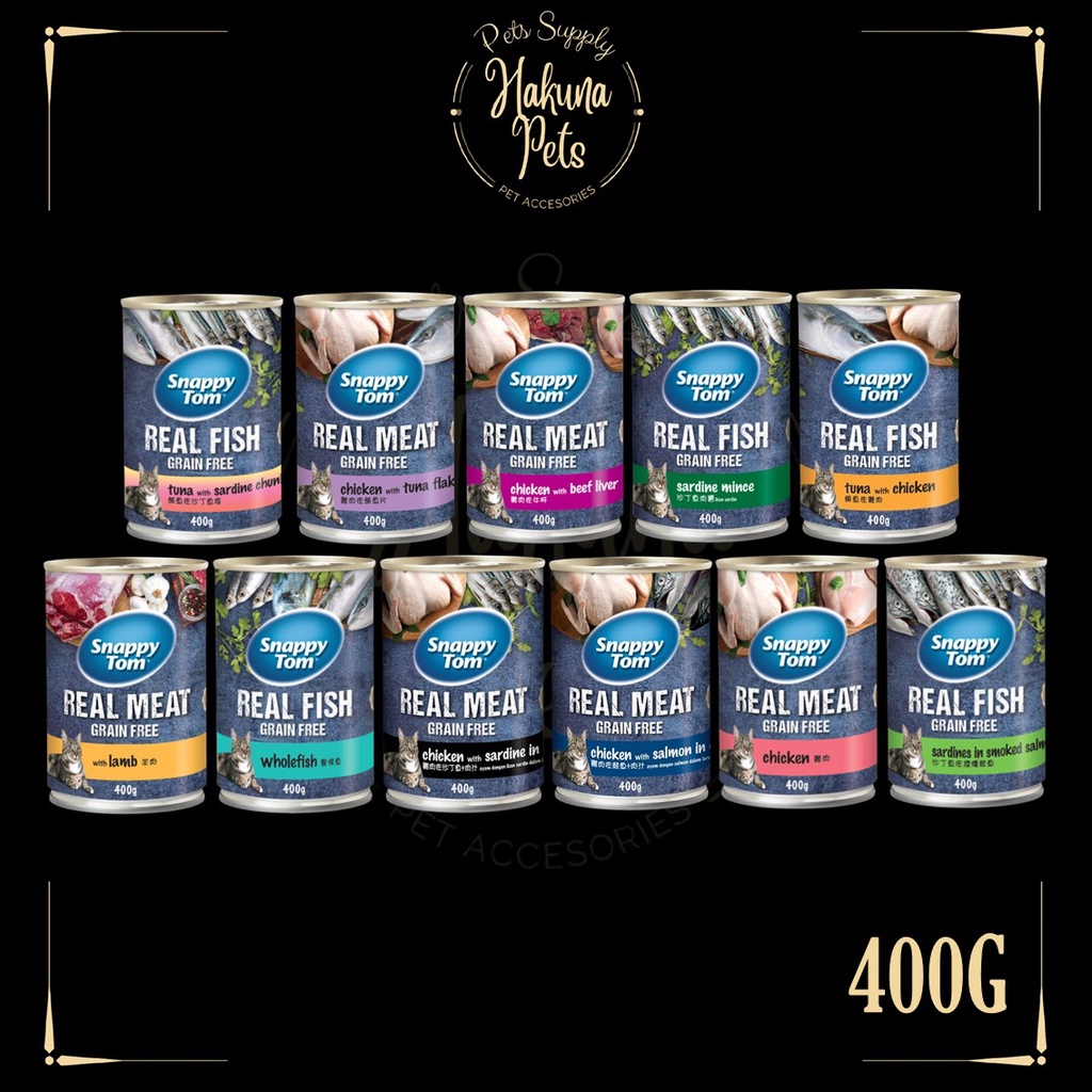 Snappy Tom Cat Can Wet Food 400G (Sardine Salmon , Whole Fish , Tuna ...