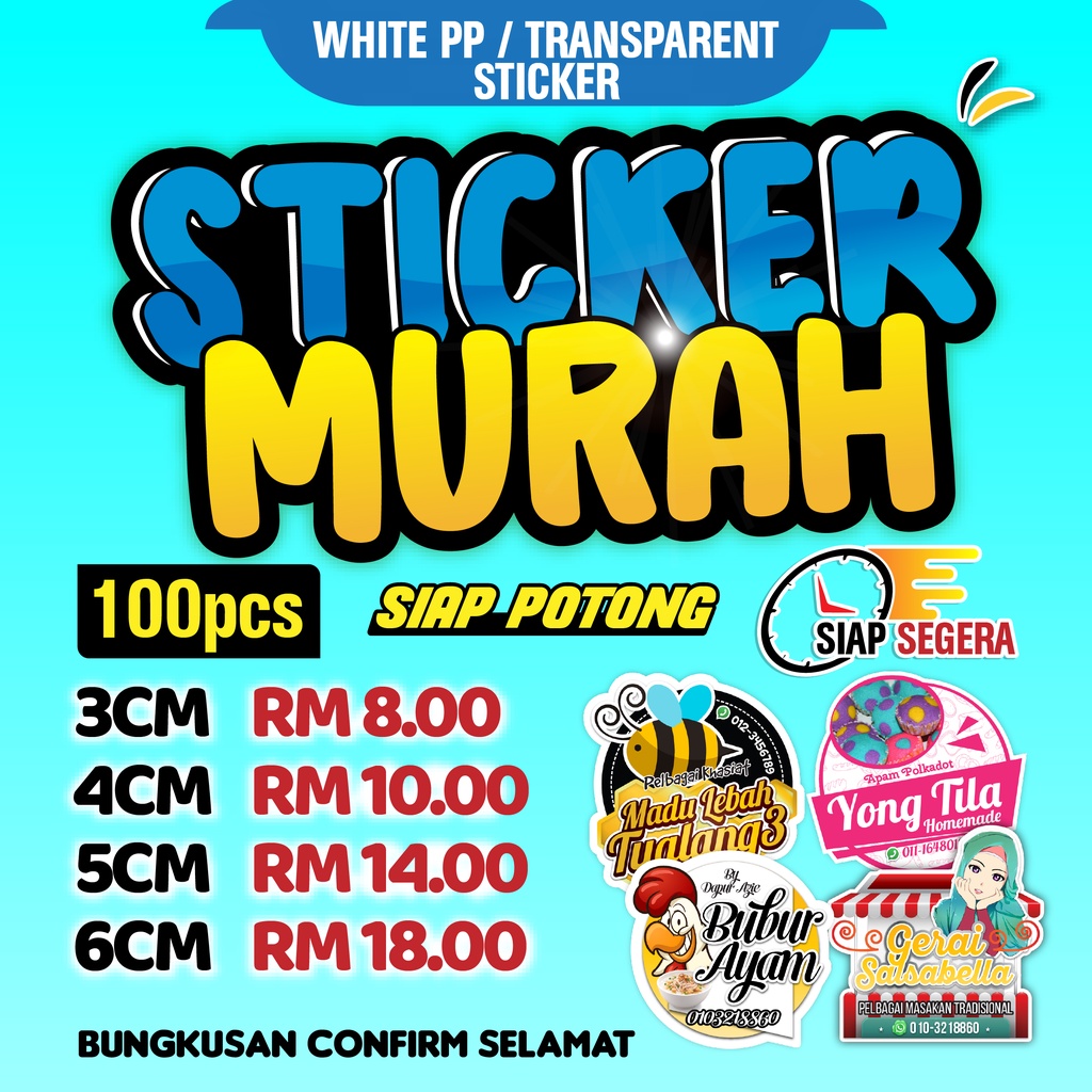 STIKER KALIS AIR | STIKER LABEL PRODUK MURAH SIAP CEPAT (SAIZ 3-6CM ...