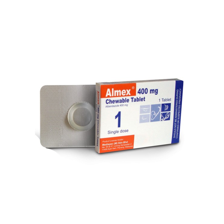 Almex 400mg 1 Chewable Tablet (Eradicates all common worms) | Shopee ...