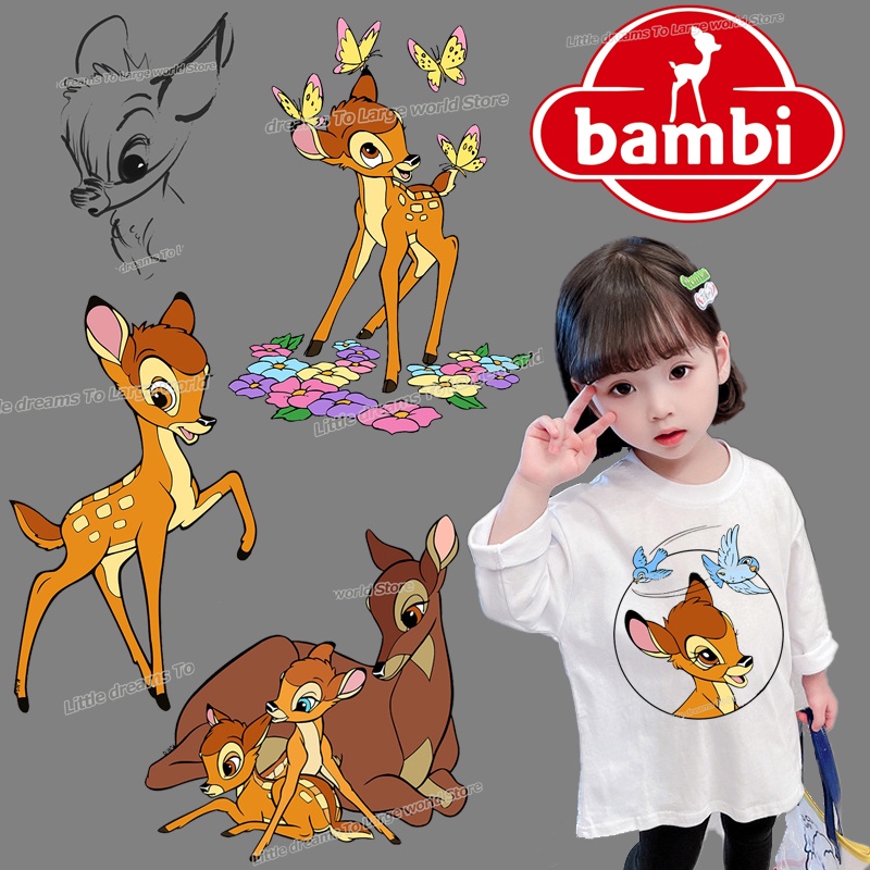 Disney Fawn Bambi Ironing Patches Washable Cartoon Clothes DIY Applique ...