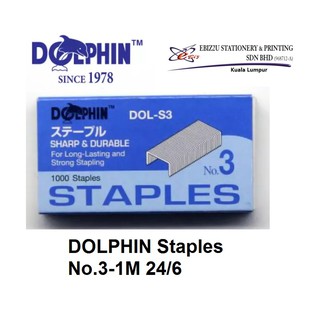 DOLPHIN Staples No.3-1M 24/6 / Stapler Bullet / Dawai Kokot / Ubat ...