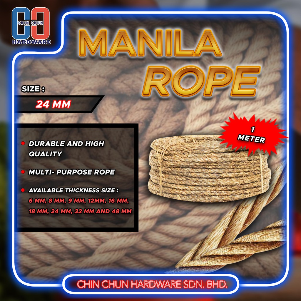 24mm MANILA ROPE|DURABLE ROPE|MULTI-PURPOSE ROPE|KNOTS TWISTED MANILA ...