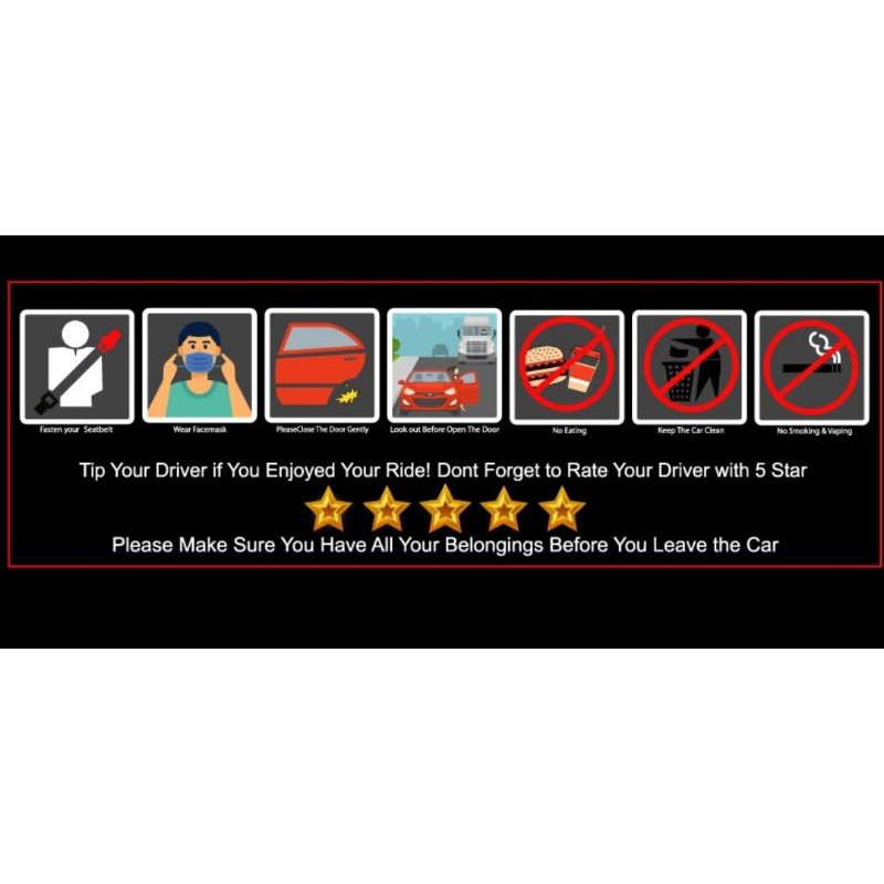 E-hailing Driver Sign ( Rear Window Rating Sticker) 2 PCS | Shopee Malaysia