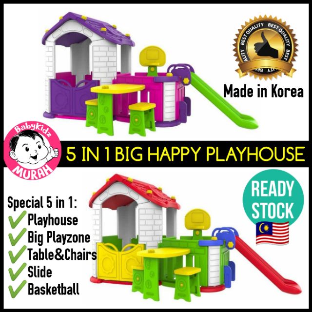 Big Playhouse 5 in 1 Functions Playground Set High Quality - Made in Korea | Kids Slide Playard ...