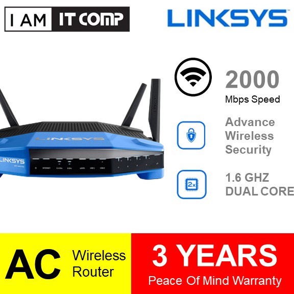 Linksys WRT1900ACS Dual-Band Wi-Fi Router with Ultra-Fast 1.6 GHz CPU ...