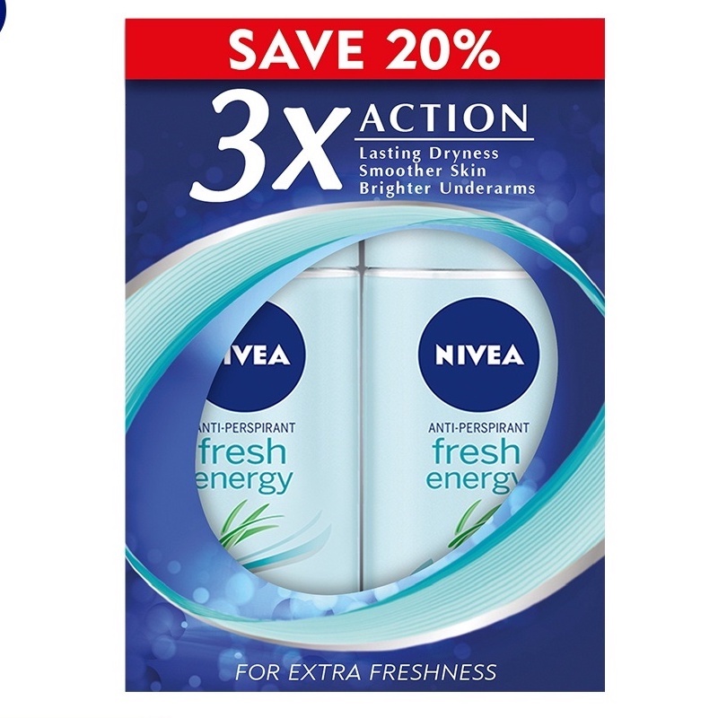 NIVEA Female Deodorant Roll On - Energy Fresh (2 x 50ml) | Shopee Malaysia