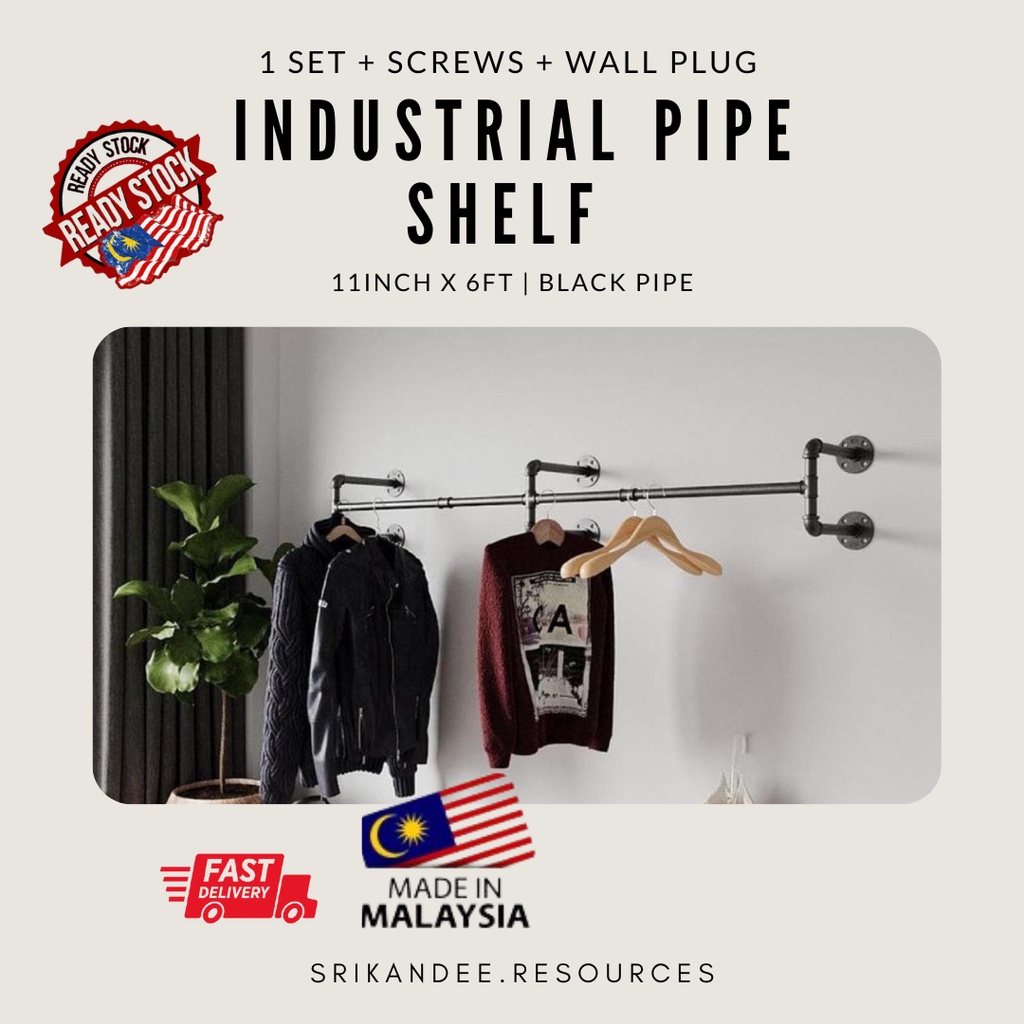 Open Wardrobe Closet Rod Heavy Duty | Industrial Wall Rack Clothing ...