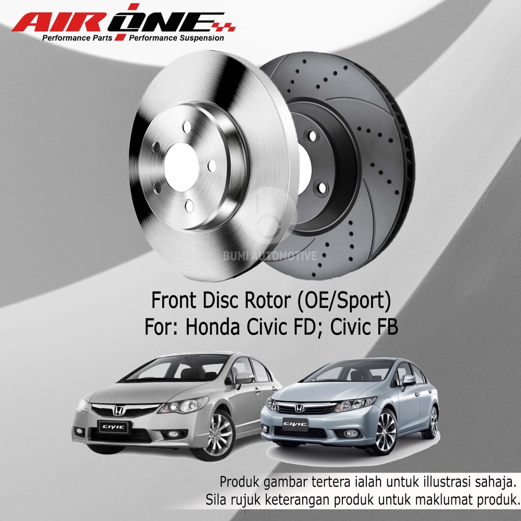 Honda Civic FD / FB Rear (Belakang) Disc Rotor Racing Brake 2pcs ...