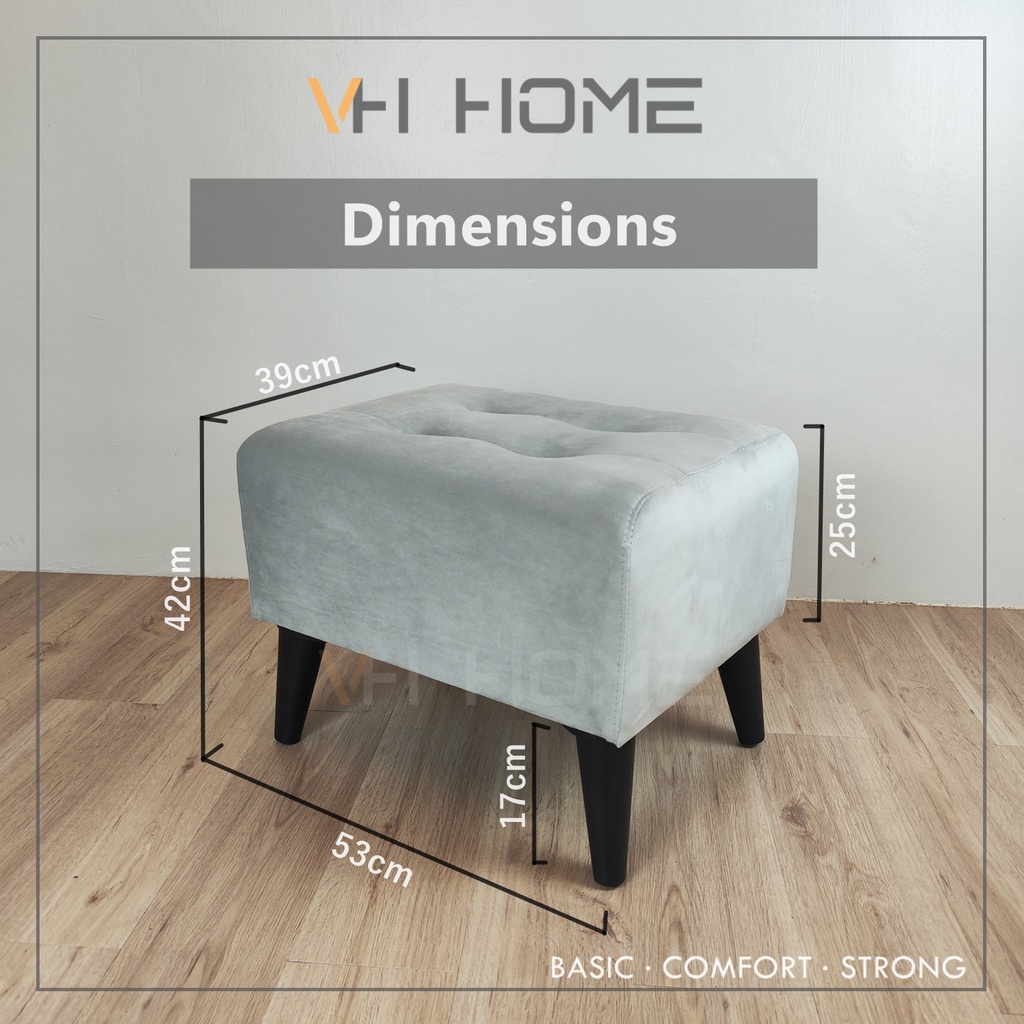 VH MINI BEN Bench Stool Bench Chair Short Stool Kerusi Velvet Bench ...