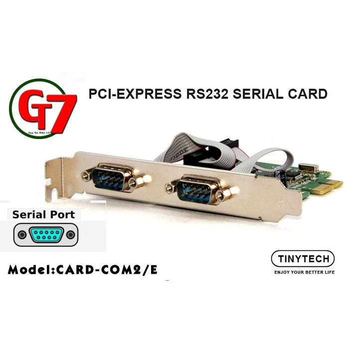 TINYTECH 2 PORT PCI-EXPRESS SERIAL RS232 DB9 PIN ADAPTER CONTROLLER ...