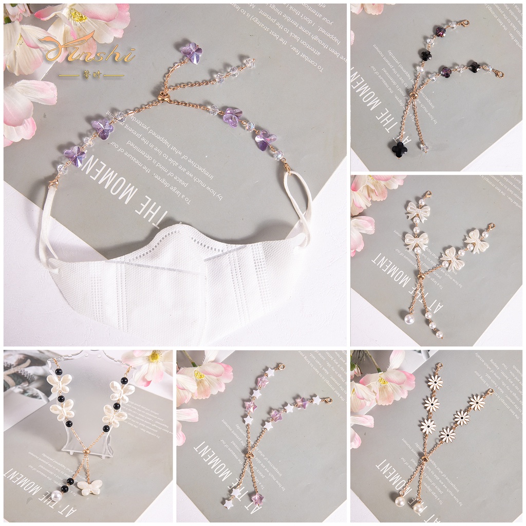 XINSHI Adjustable Mask Chain/Fashion Crystal Pearl/Butterfly/Clover ...