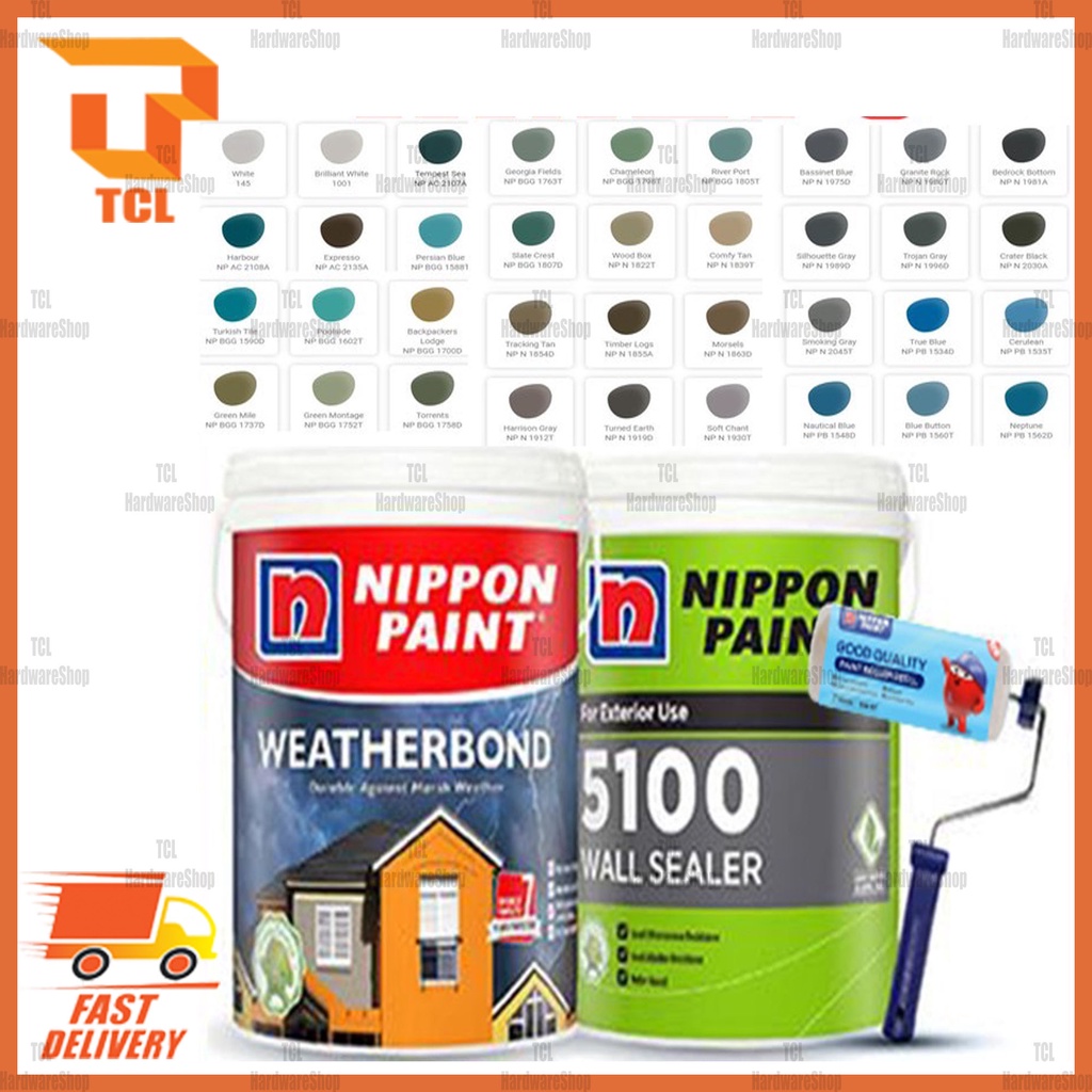 PROMO NIPPON WEATHERBOND CAT LUAR 5L + NIPPON 5100 WALL SEALER 5L FREE ...