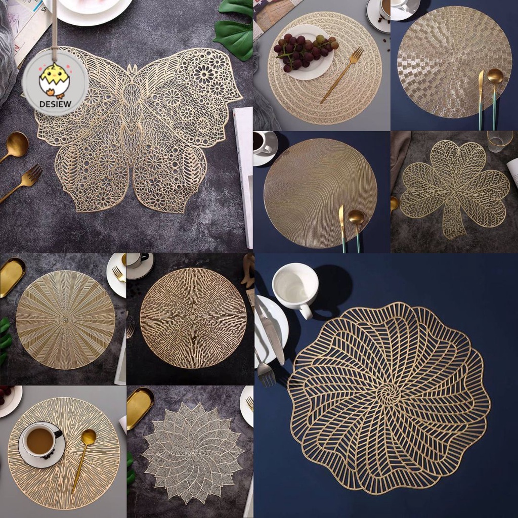 Raya Table Mat Silver Gold Placemat Coaster Pelapik Pinggan Alas Meja ...