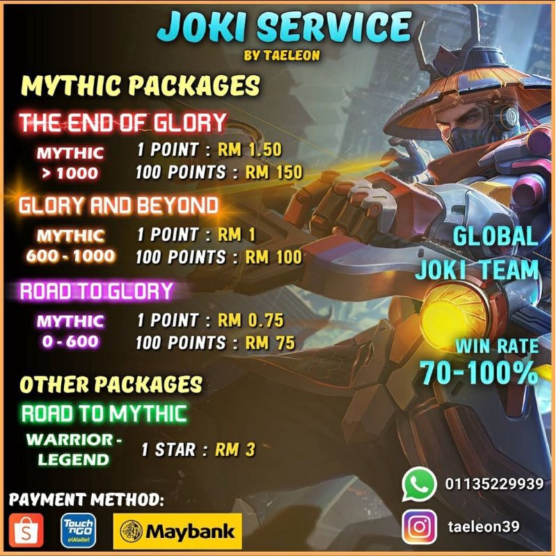 MLBB BOOSTING SERVICES / JOKI SERVIS ML Mobile Legends Boost Rank Push ...