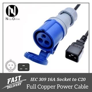 IEC 309 16A Socket to C20 Full Copper Commando Power Cable / Power Cord ...
