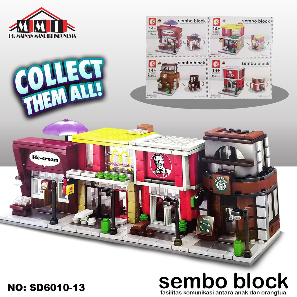Brick sembo block mini city series sd 6010-6013 Best block edition to ...