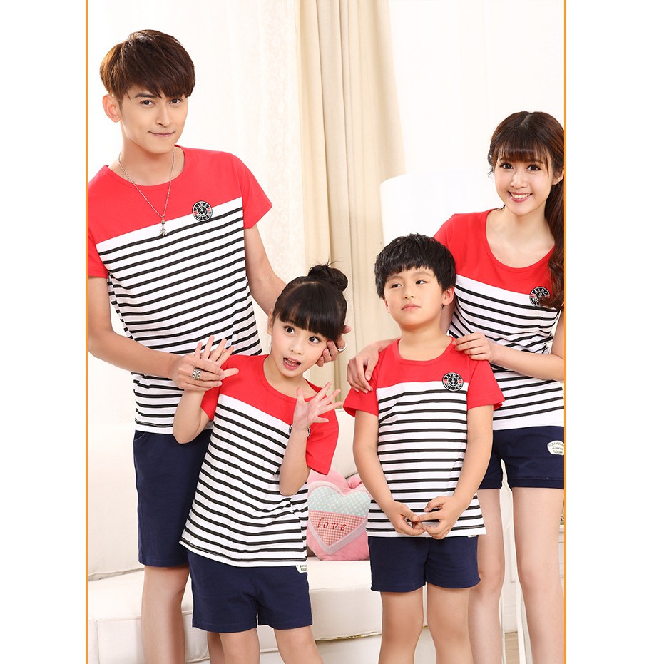 Family Set T-Shirt (Red stripe ) | Shopee Malaysia