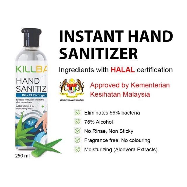 [READY STOCK] KILL BAC HAND SANITISER ELIMINATES 99.9% OF BACTERIA ...