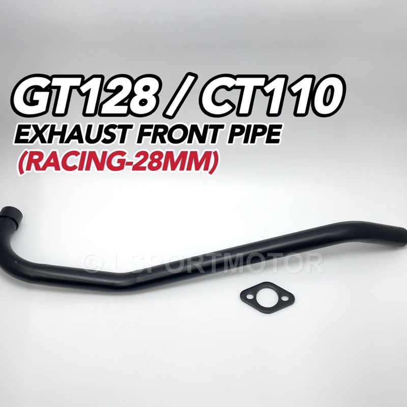 MODENAS GT128 / CT110 EXHAUST FRONT PIPE (RACING-28MM) EKZOS MUFFLER ...