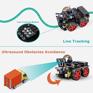 [Ready Stock] LAFVIN Arduino Smart Robot Car Kit with Tutorial for UNO R3 Project, Support ...
