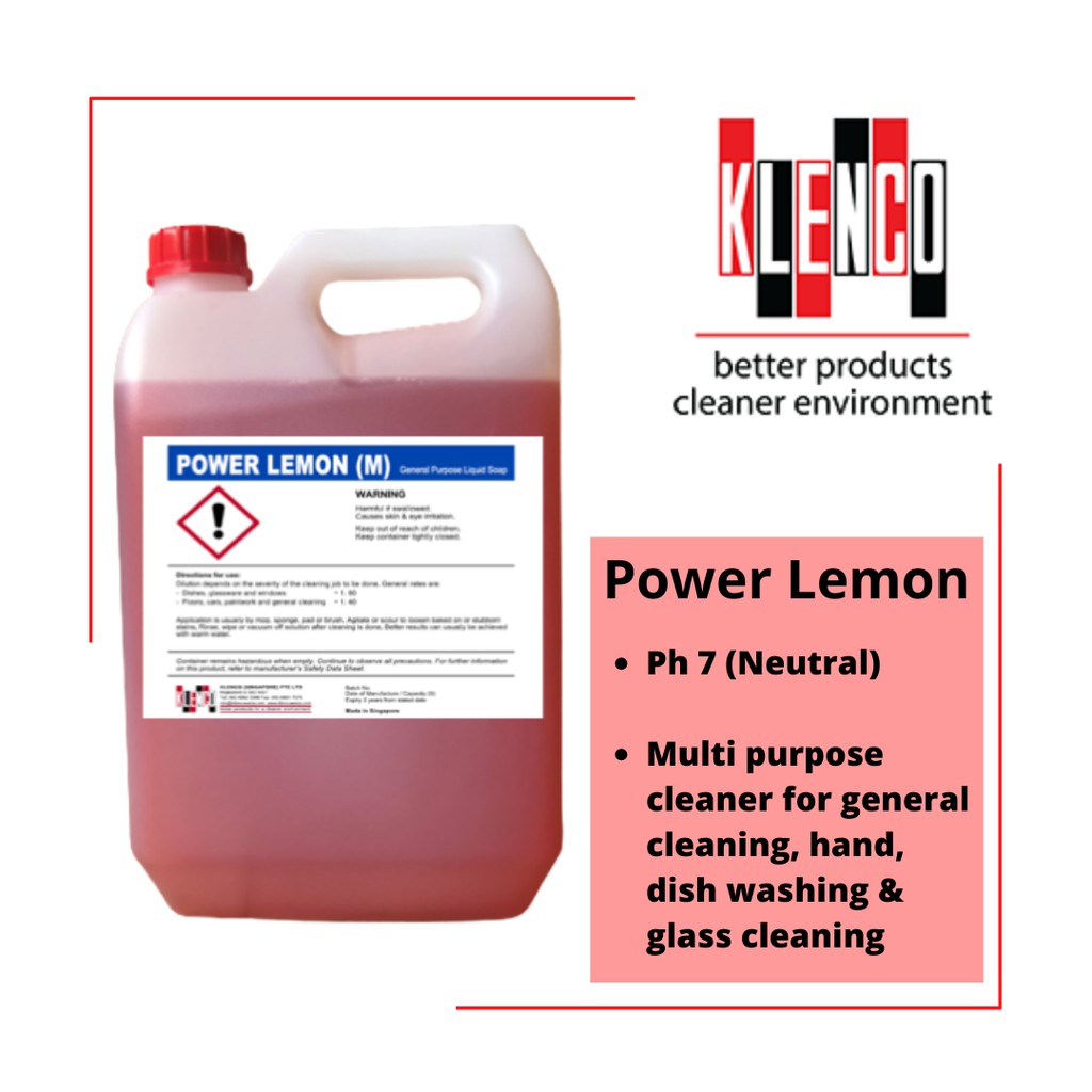 KLENCO Power Lemon - General/Multi Purpose Liquid Soap 5L | Shopee Malaysia