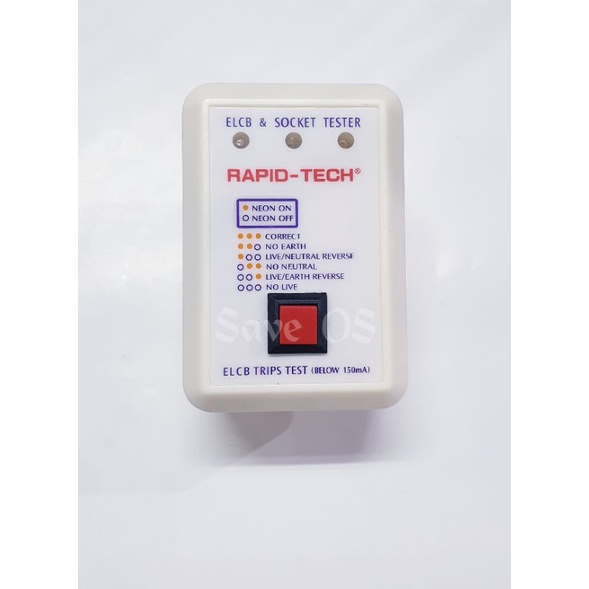 RAPID TECH 150mA ELCB & SOCKET TESTER EARTH LEAKAGE TESTER | Shopee ...
