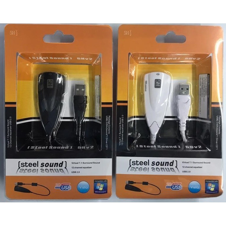 USB 2.0 Virtual 7.1 Channel Audio External Sound Card Adapter (Black/White) READY STOCK | Shopee ...