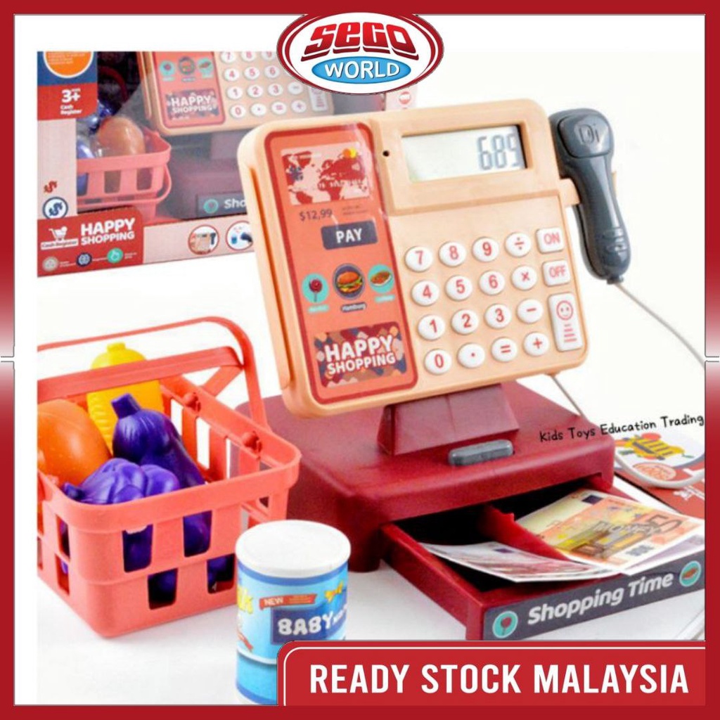 Kids Education Toys Cash Register Cashier Pretend Play Shopping Girl ...