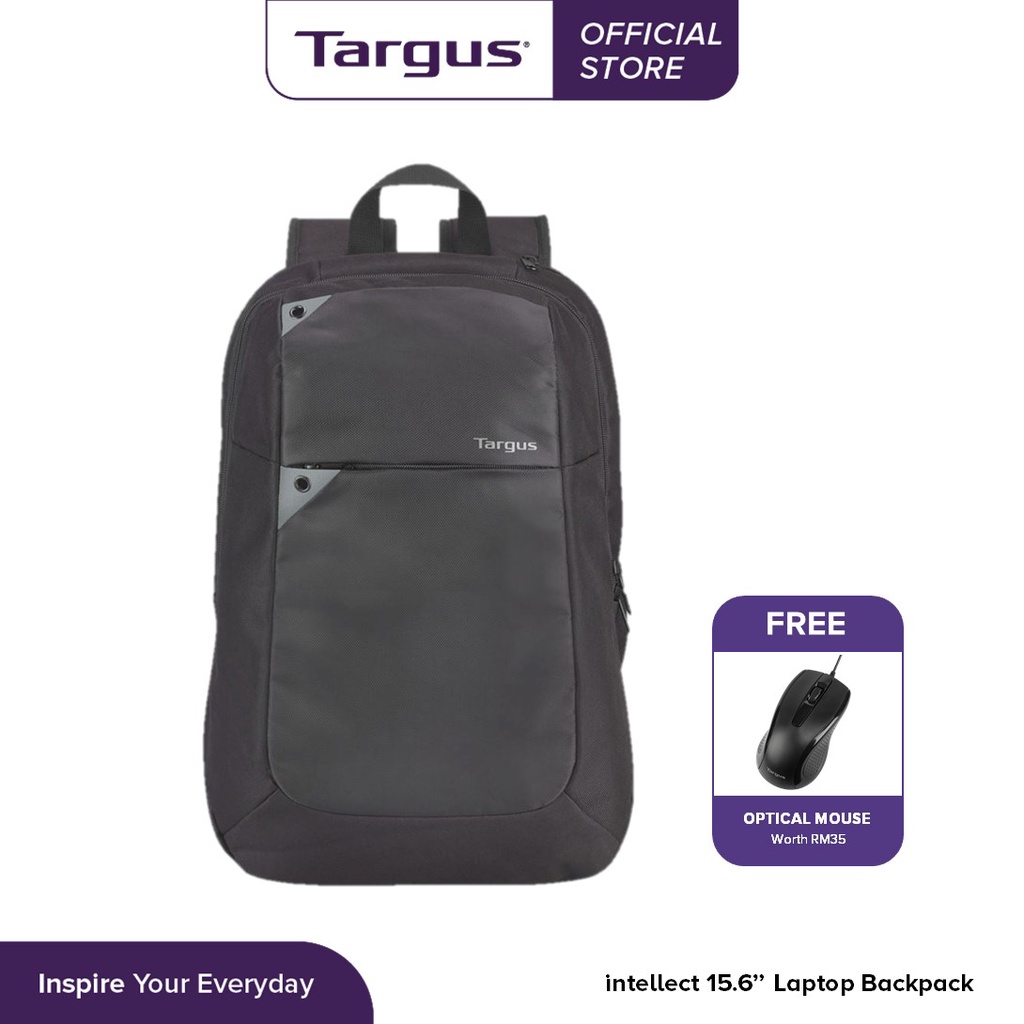 TBB565 - TARGUS 15.6 INCH INTELLECT BACKPACK (BLACK) + FREE WIRED MOUSE ...