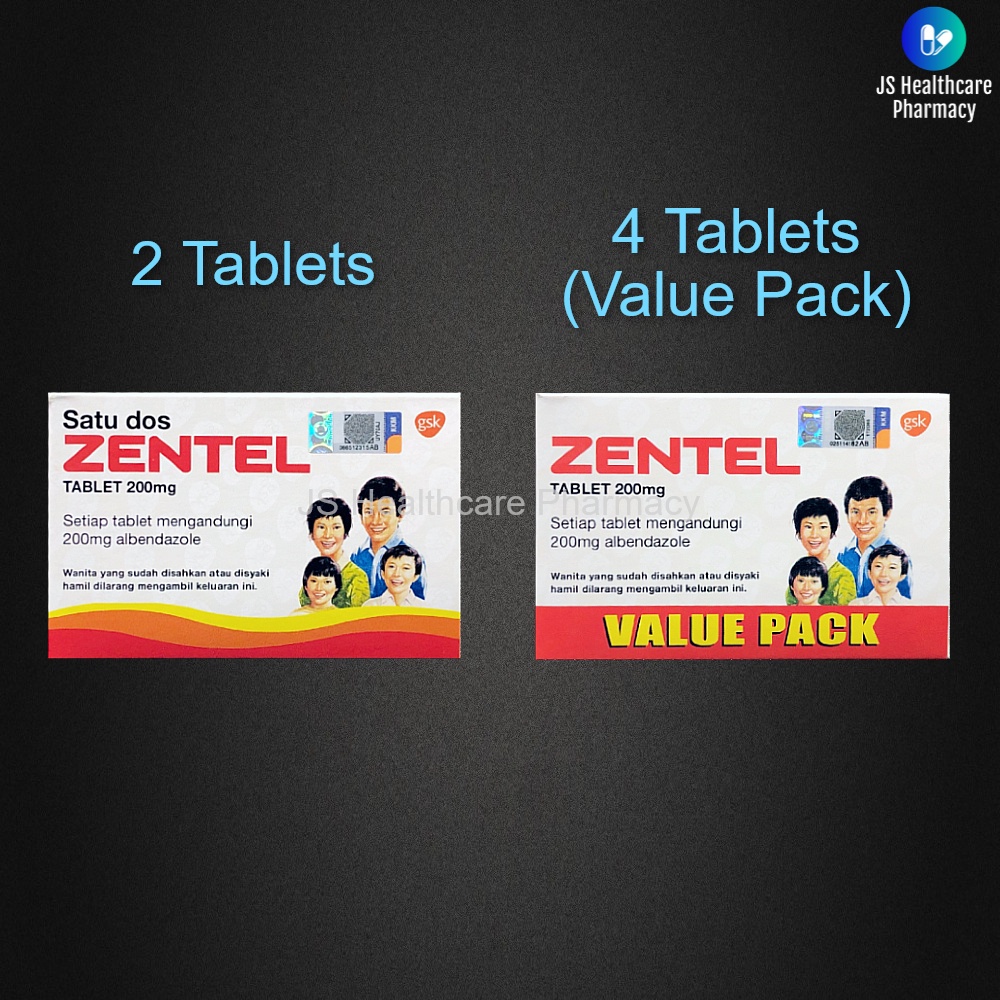 Zentel Tablet 200mg (2 Tablets / 4 Tablets) | Shopee Malaysia