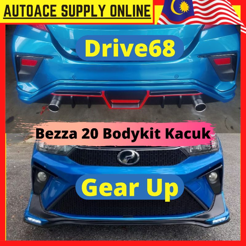 PERODUA BEZZA 2020 2021 BODYKIT DRIVE68 PAINT OEM TRD SPOILER V2 Emblem ...