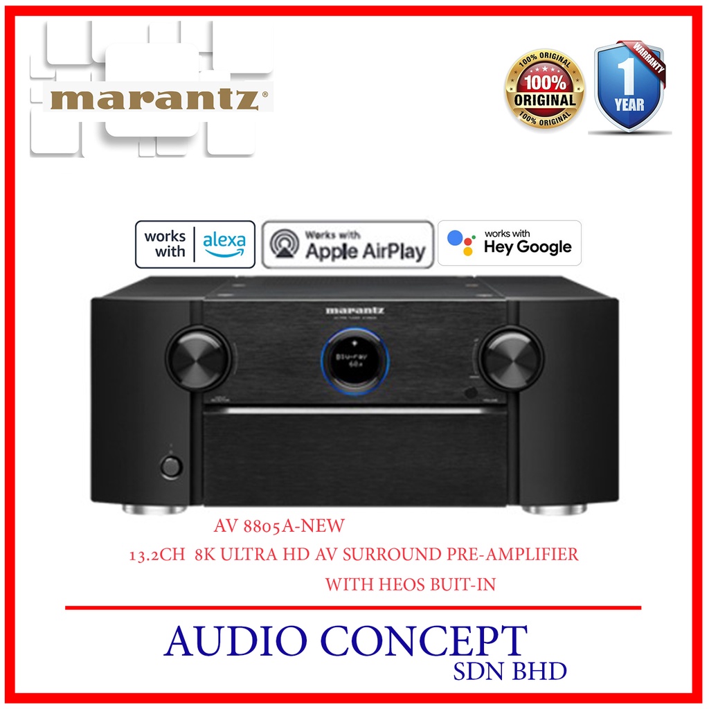 Marantz AV8805 A N1B (New) 13.2 Channel 8K Home Theater Preamp ...